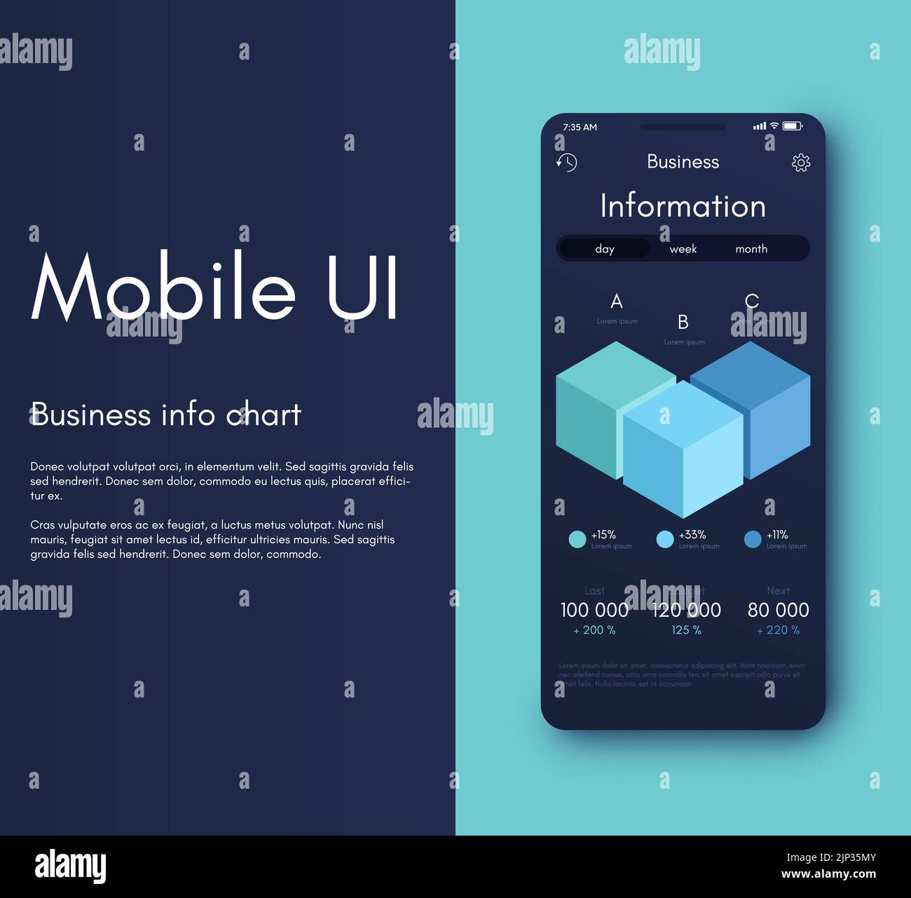 Vector graphics infographics with mobile phone. Template for creating ...