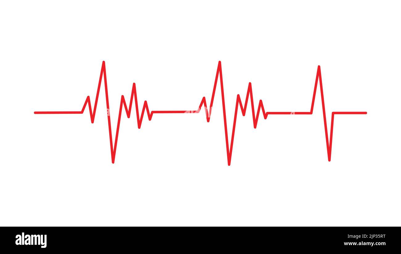 A vector of a red cardiogram on the white background Stock Vector Image ...