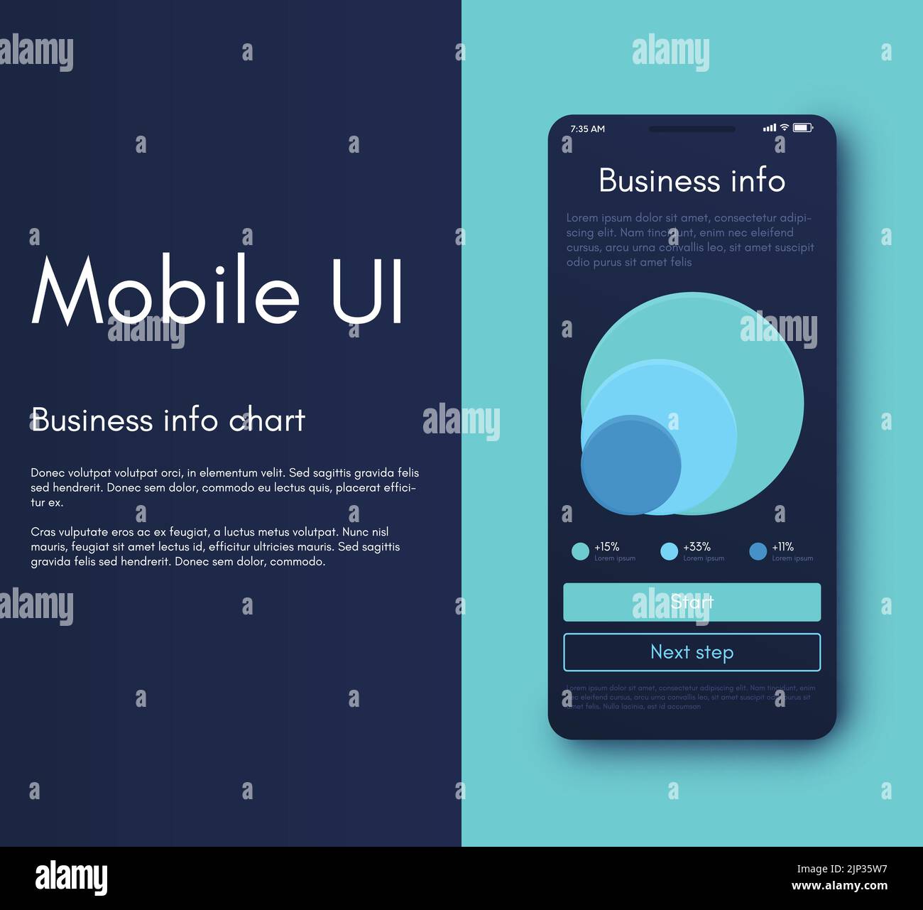 Vector graphics infographics with mobile phone. Template for creating ...