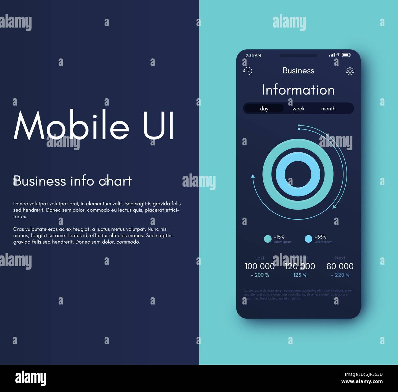 Vector graphics infographics with mobile phone. Template for creating ...