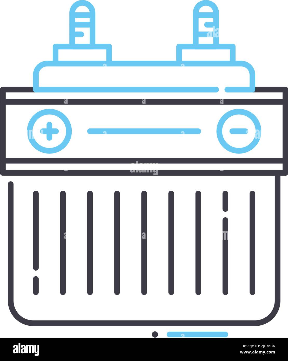 auto battery line icon, outline symbol, vector illustration, concept ...