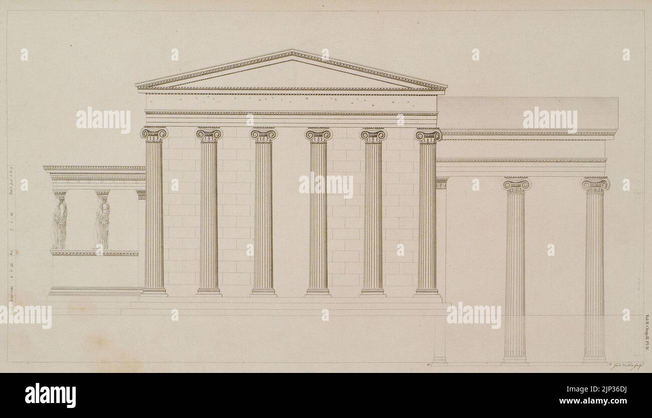 The Elevation of the Portico of the Temple of Erechtheus - Stuart James & Revett Nicholas - 1787 ...