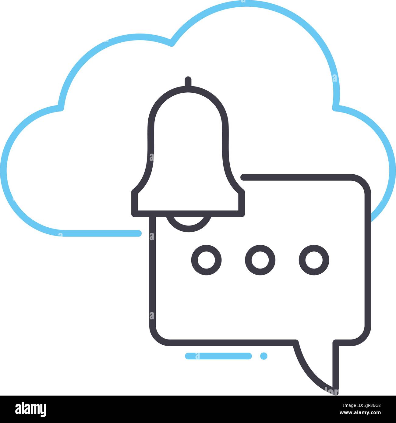 alert message line icon, outline symbol, vector illustration, concept ...