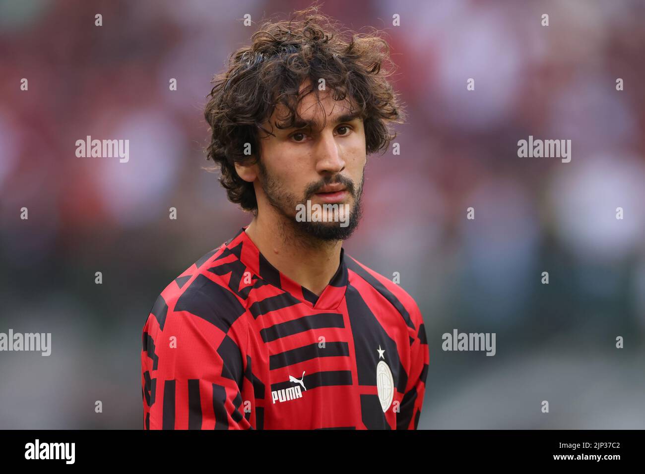 Milan, Italy, 13th August 2022. Yacine Adli of AC Milan looks on during ...