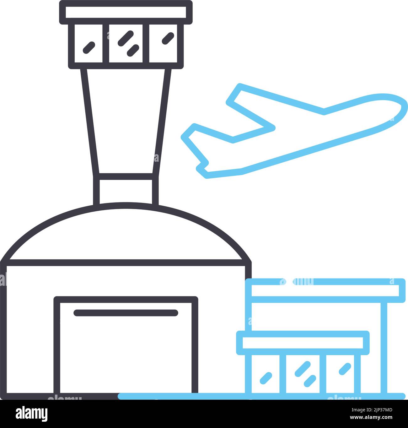 air station line icon, outline symbol, vector illustration, concept ...