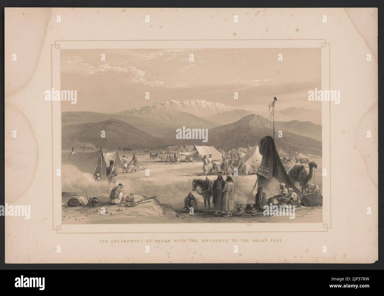 The encampment at Dadur with the entrance to the Bolan Pass Stock Photo ...