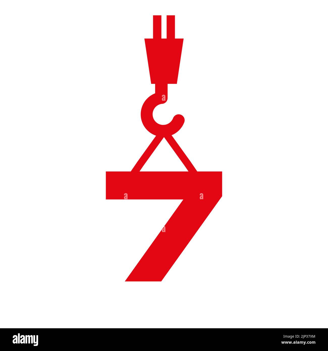 Letter 7 Construction Logo Template. Construction Logo Crane Concept ...