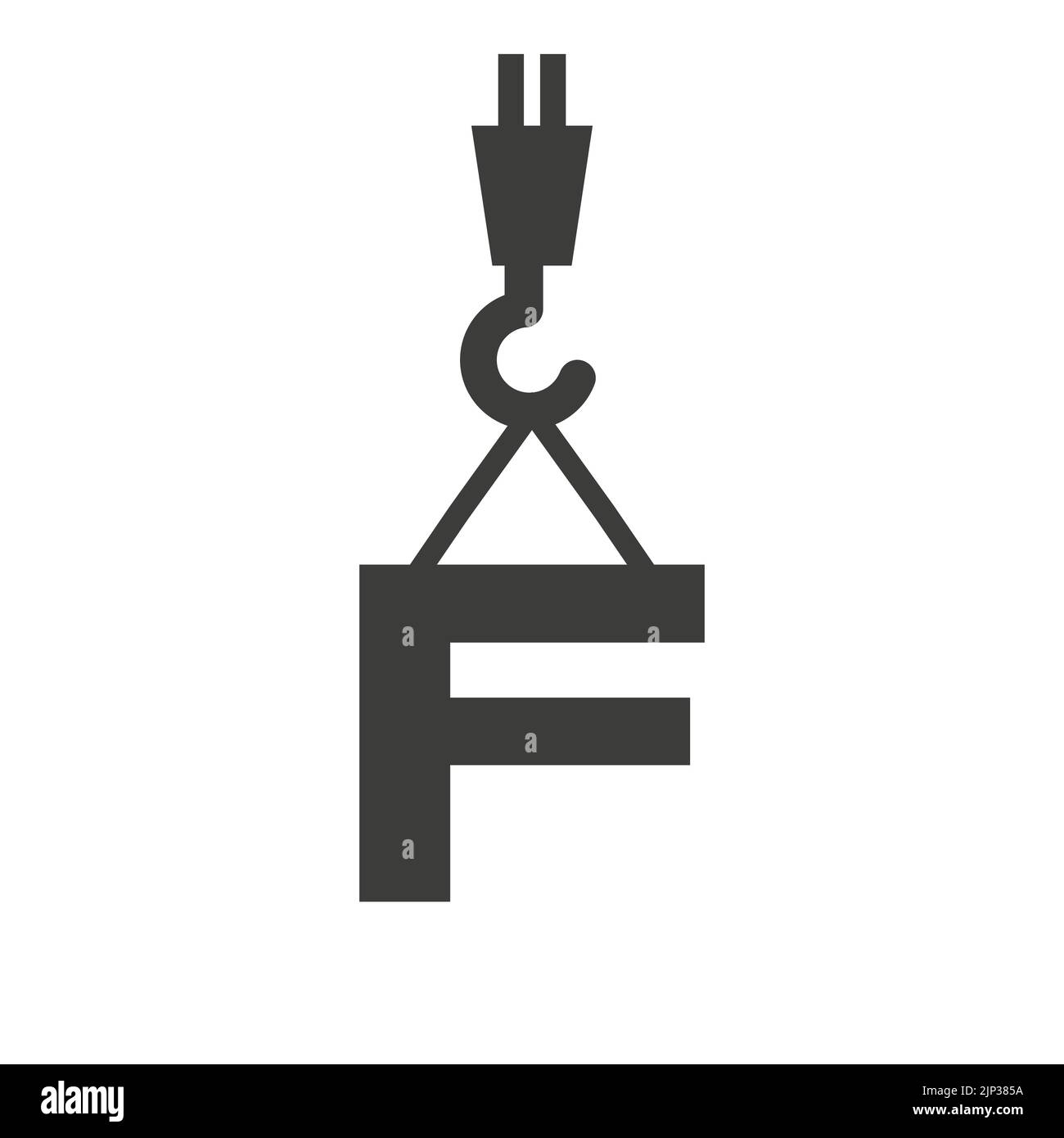 Letter F Construction Logo Template. Construction Logo Crane Concept ...