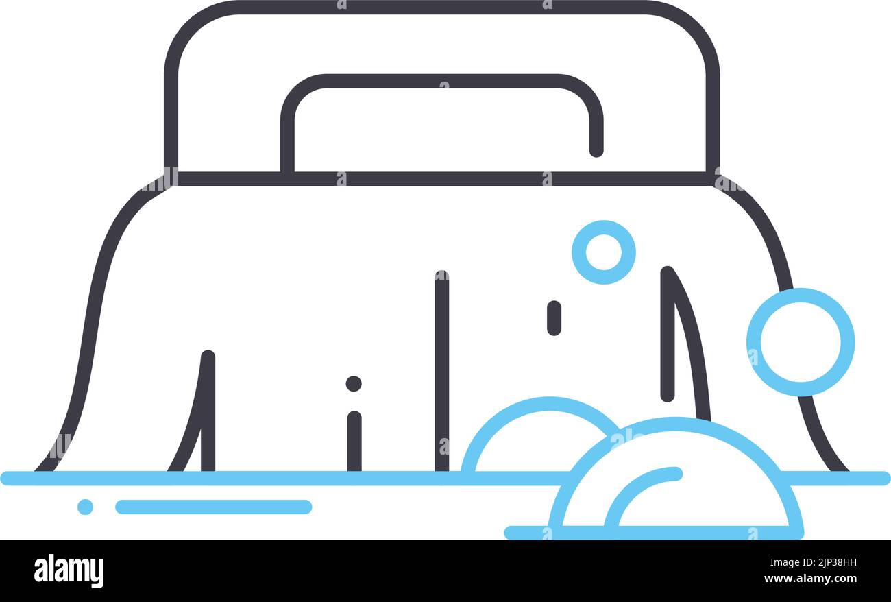 brush line icon, outline symbol, vector illustration, concept sign ...