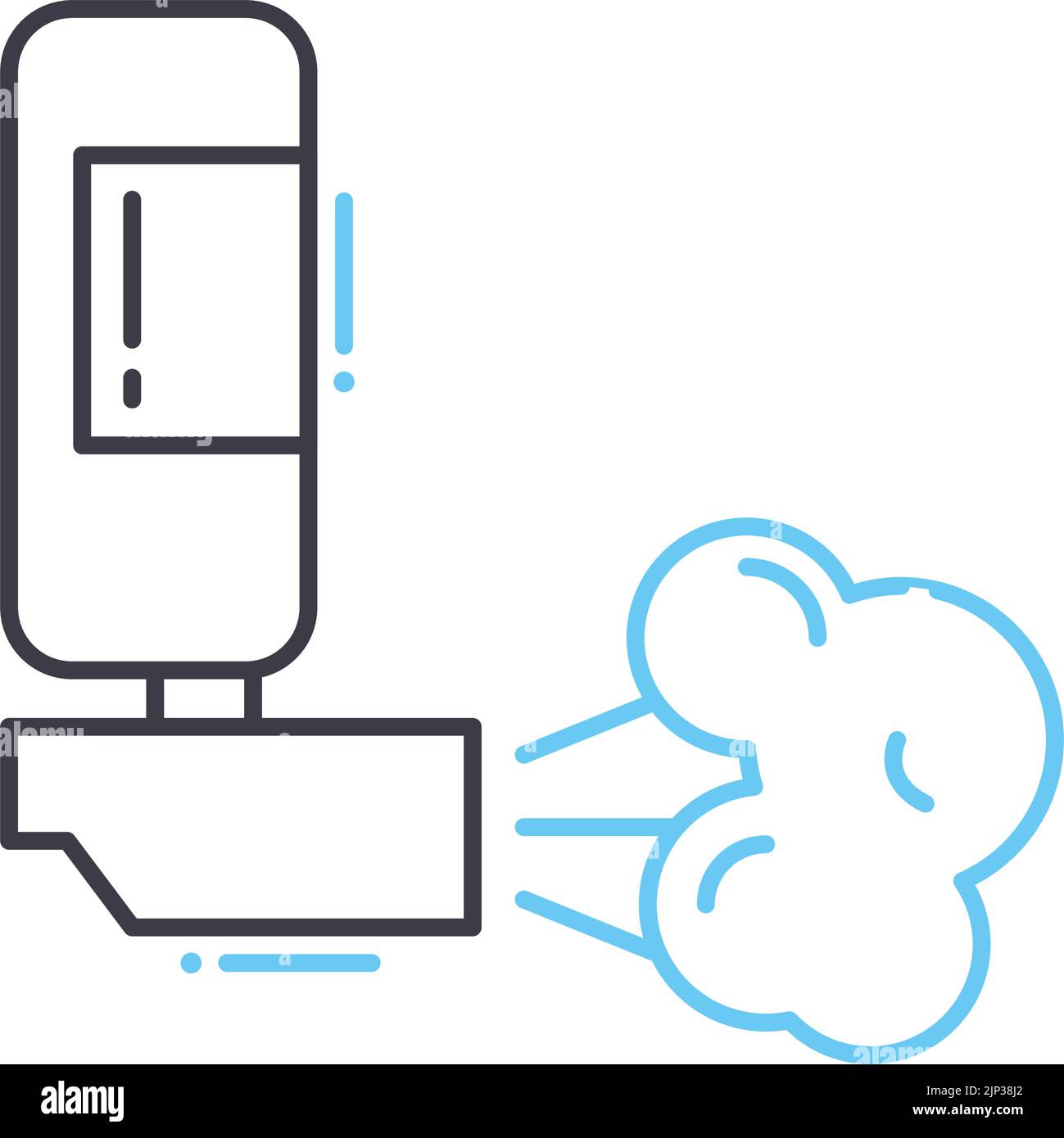asthma line icon, outline symbol, vector illustration, concept sign ...