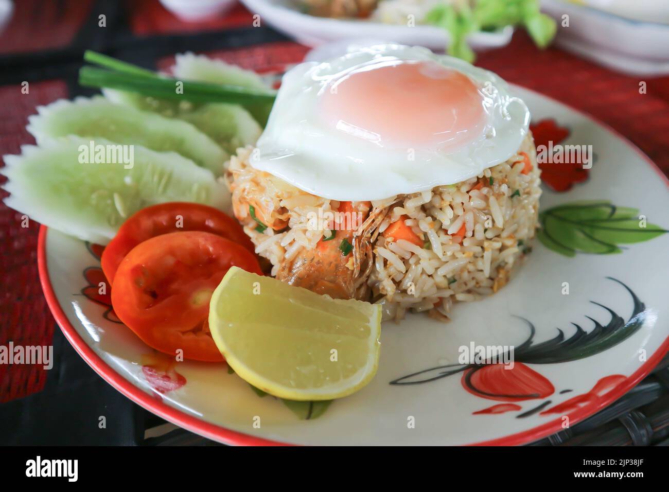fried rice or stir fried rice with shrimp , egg and vegetable Stock ...