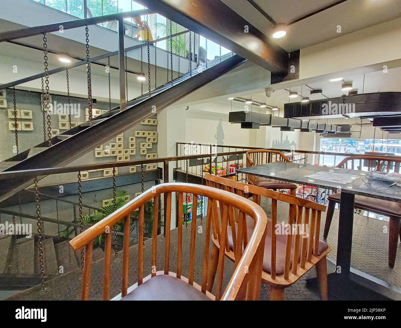 Interior staircase of modern structure architecture hi-res stock ...