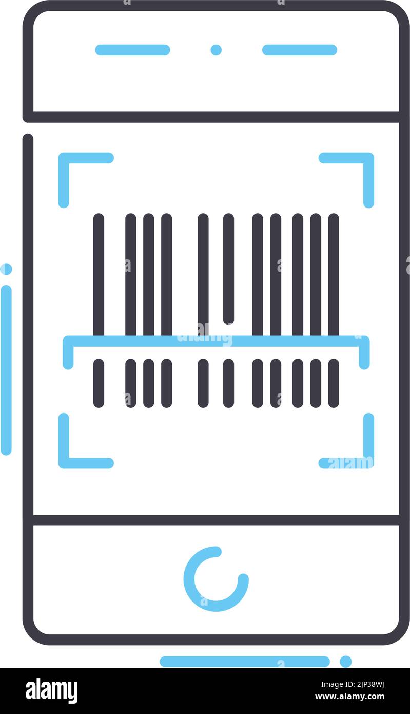 barcode line icon, outline symbol, vector illustration, concept sign ...