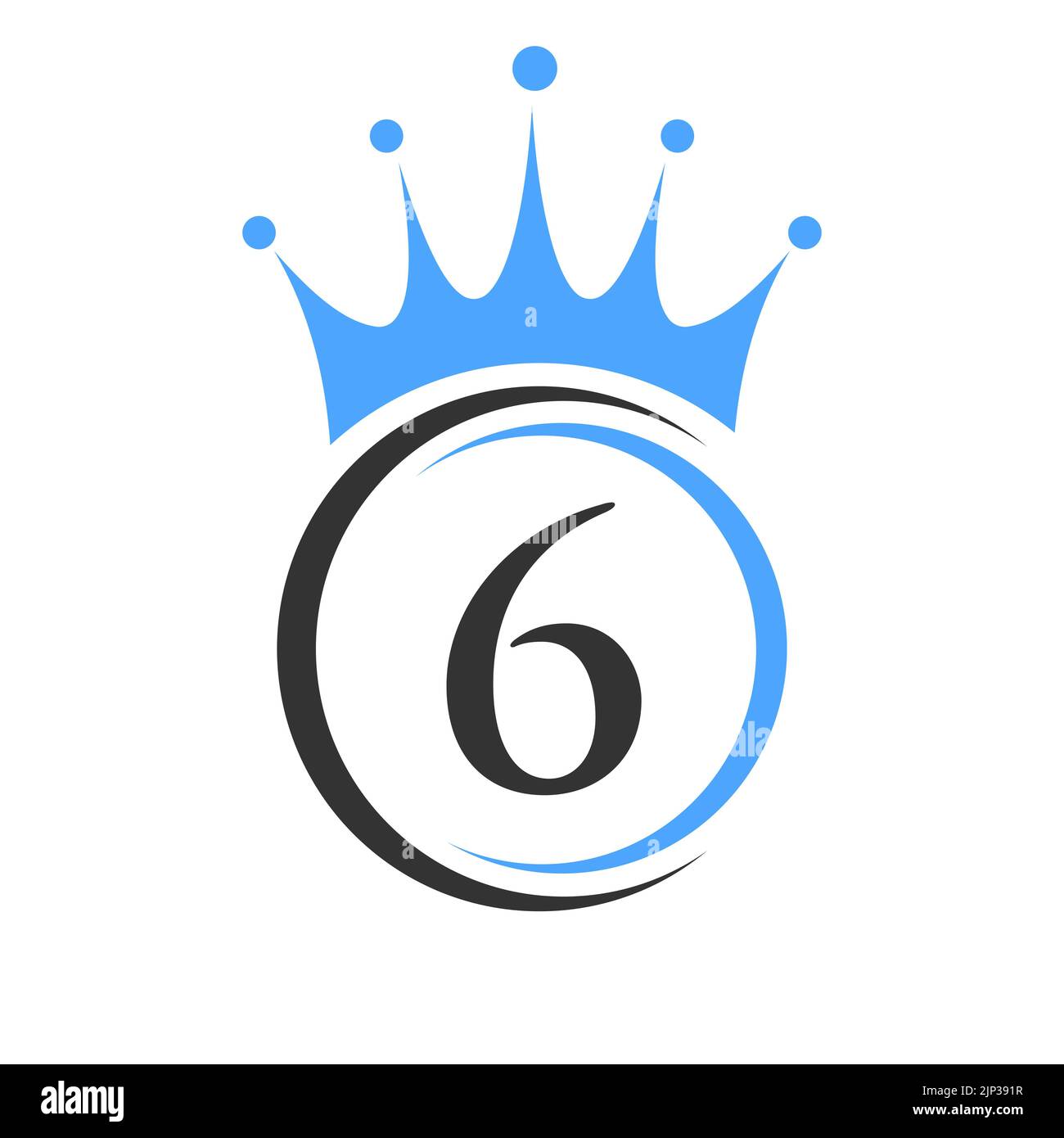 Letter 6 Crown Logo Template. Royal Crown Logotype Luxury Sign for ...
