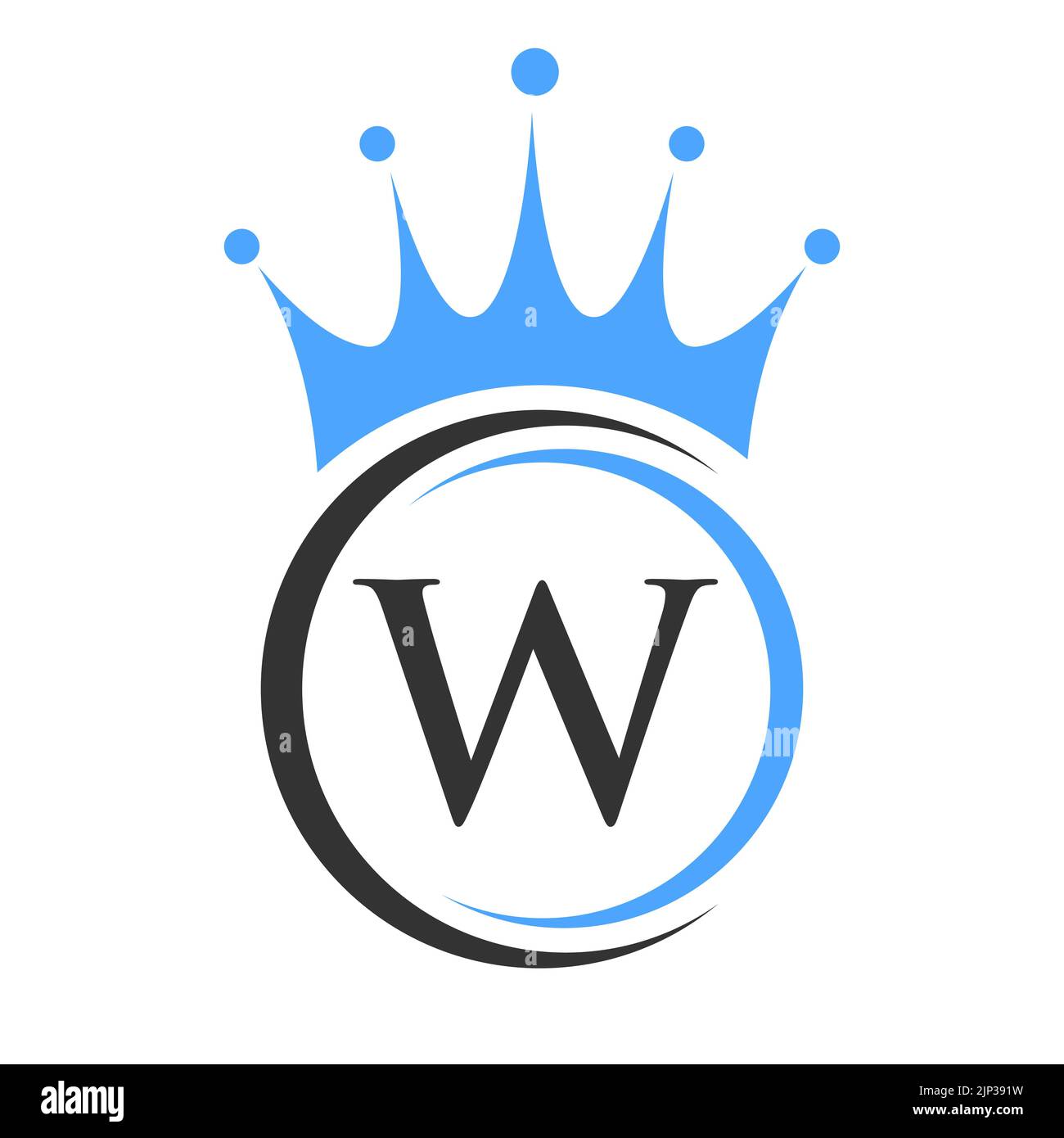 Letter W Crown Logo Template. Royal Crown Logotype Luxury Sign for ...