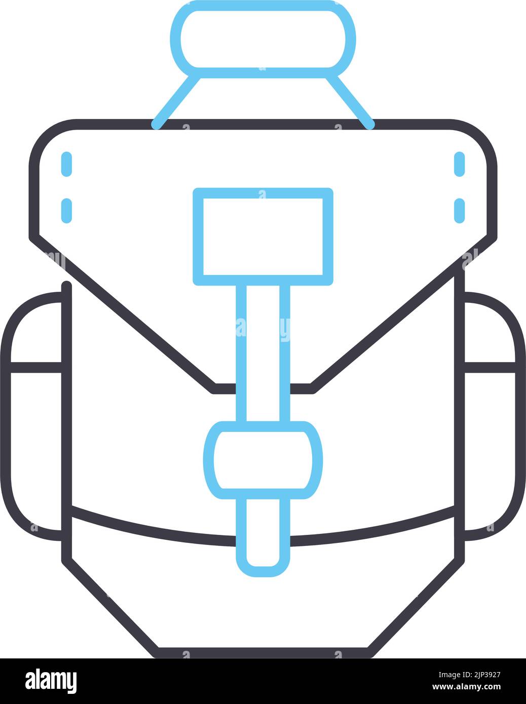 backpack bag line icon, outline symbol, vector illustration, concept ...