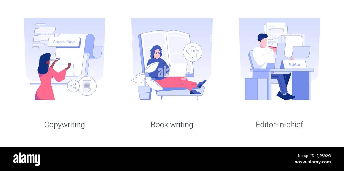 Editorial services isolated concept vector illustration set ...