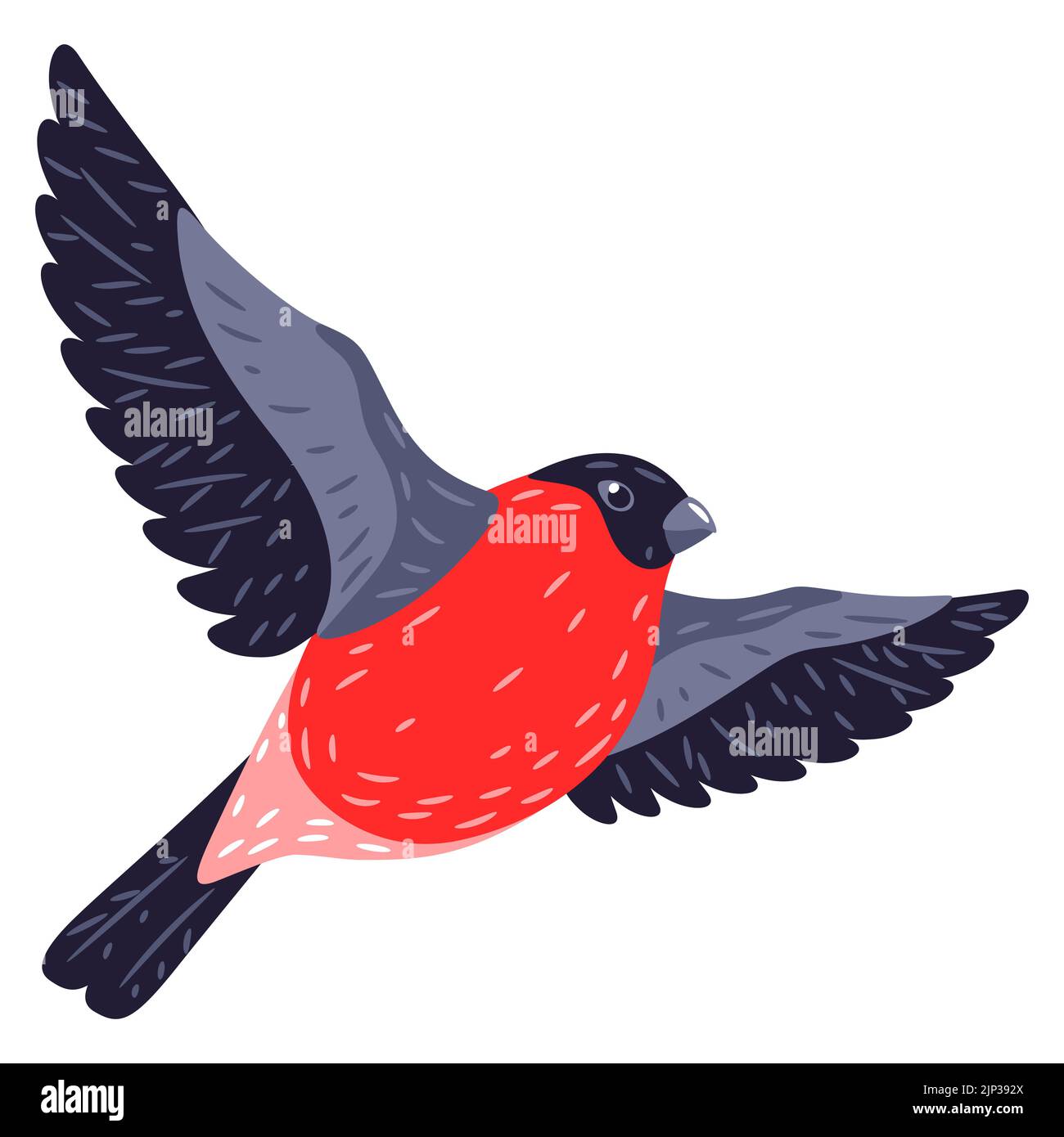 Illustration of beautiful winter bird bullfinch. Seasonal image Stock ...