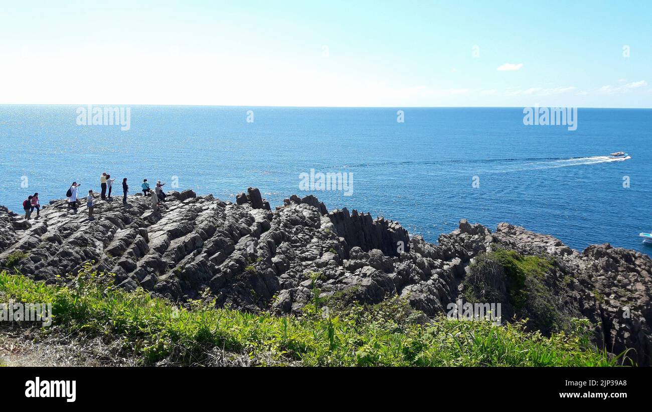 A beauitful scenic view of the Tojinbo in northern Fukui Prefecture ...