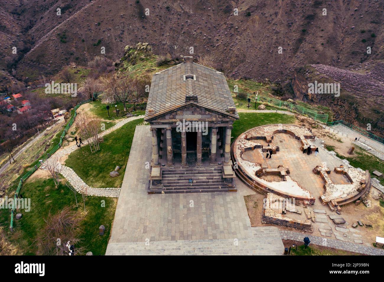 An aerial view of the Garni pagan temple in Armenia Stock Photo - Alamy