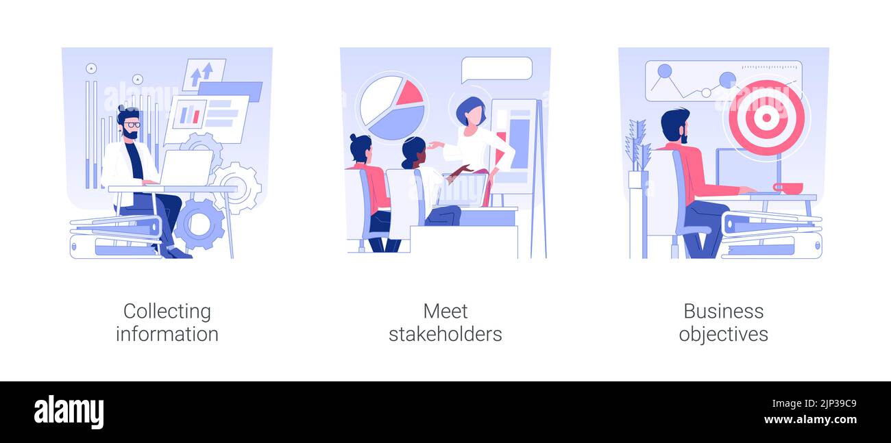 Business analysis in IT company isolated concept vector illustration ...