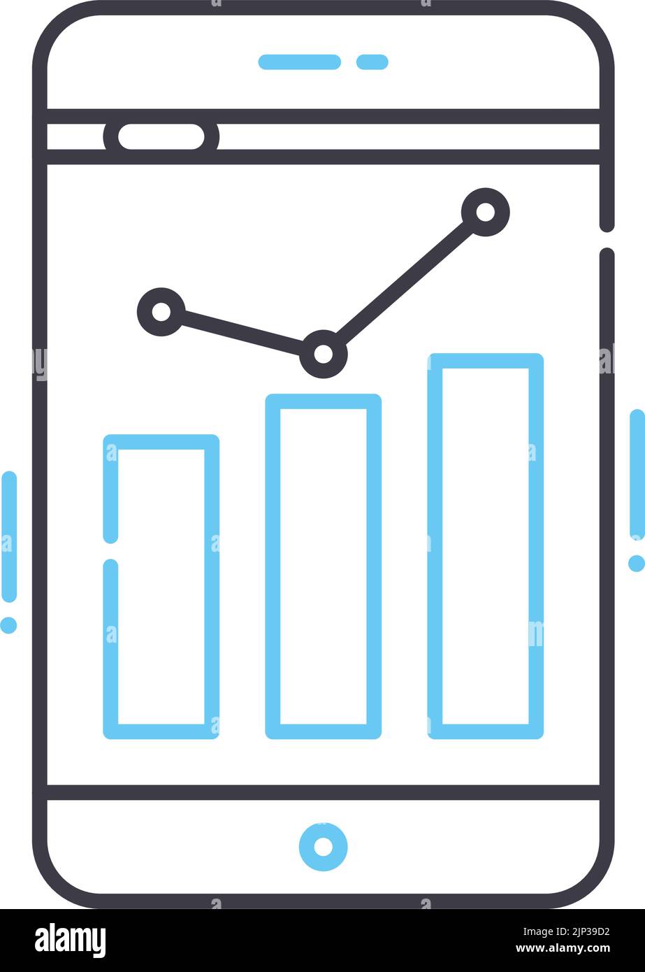 analytical application line icon, outline symbol, vector illustration ...