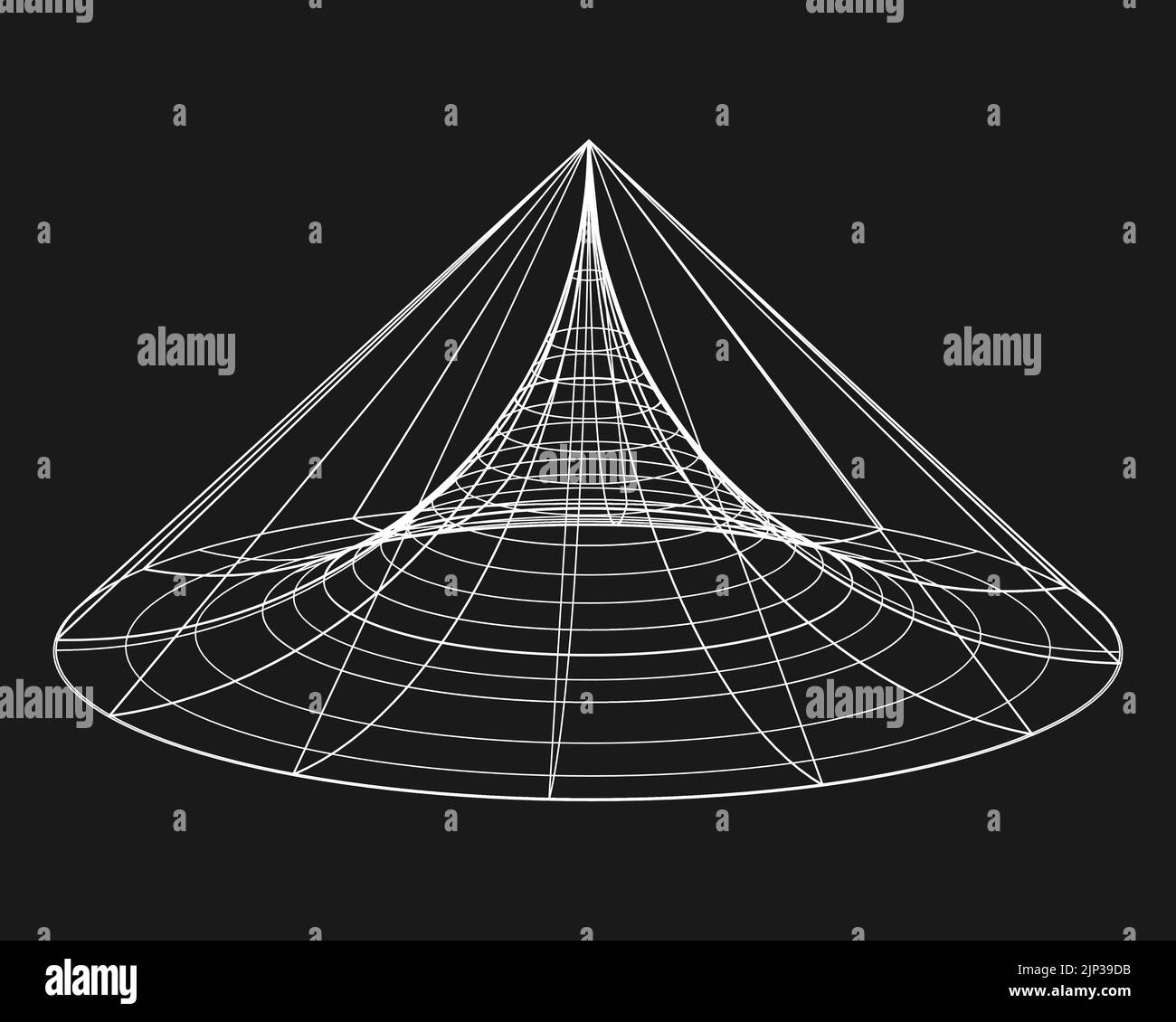 Cyber distorted shape, retro punk design element. Wireframe wave ...