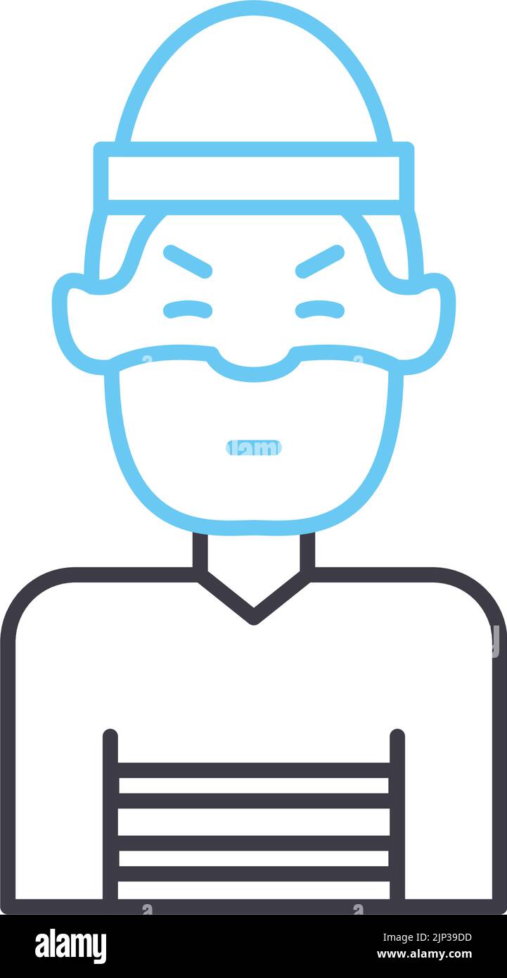 bandit line icon, outline symbol, vector illustration, concept sign ...