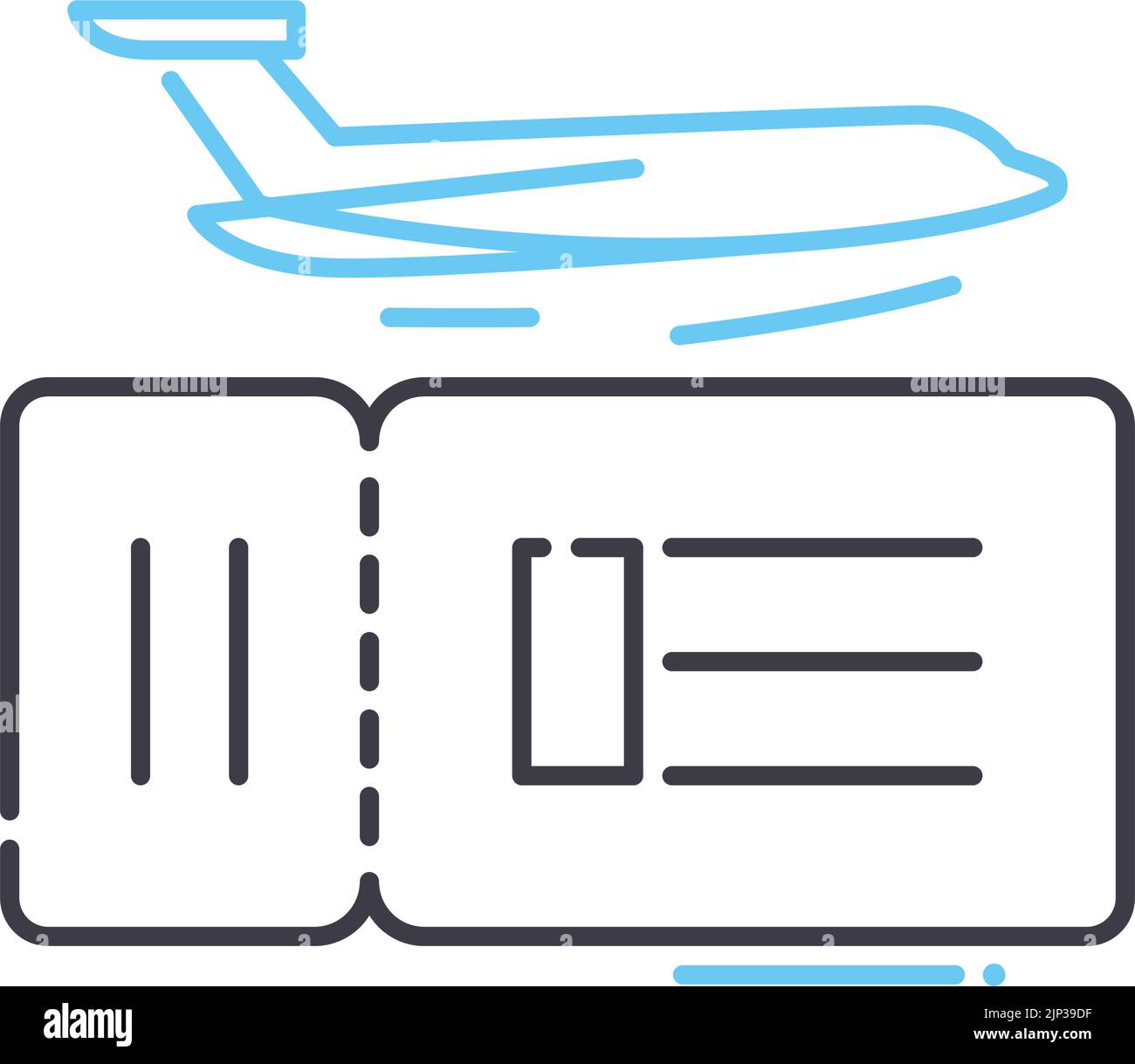 Boarding Pass Line Icon Outline Symbol Vector Illustration Concept