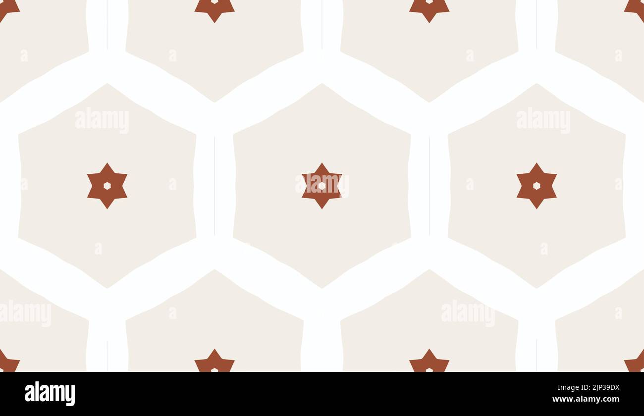 Hexagonal geometric seamless pattern. Vector background grid with editable strokes Stock Vector ...