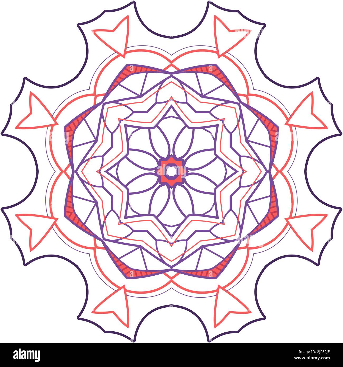 Decorative gradient coloring mandala vector illustration. Anti-stress ...