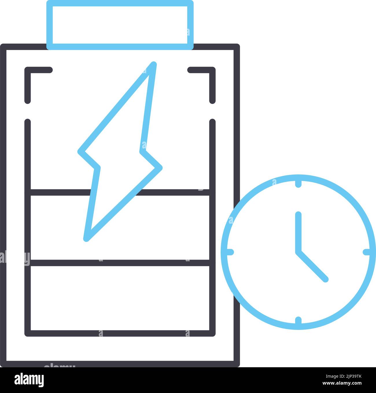 Empty battery thin line Cut Out Stock Images & Pictures - Alamy