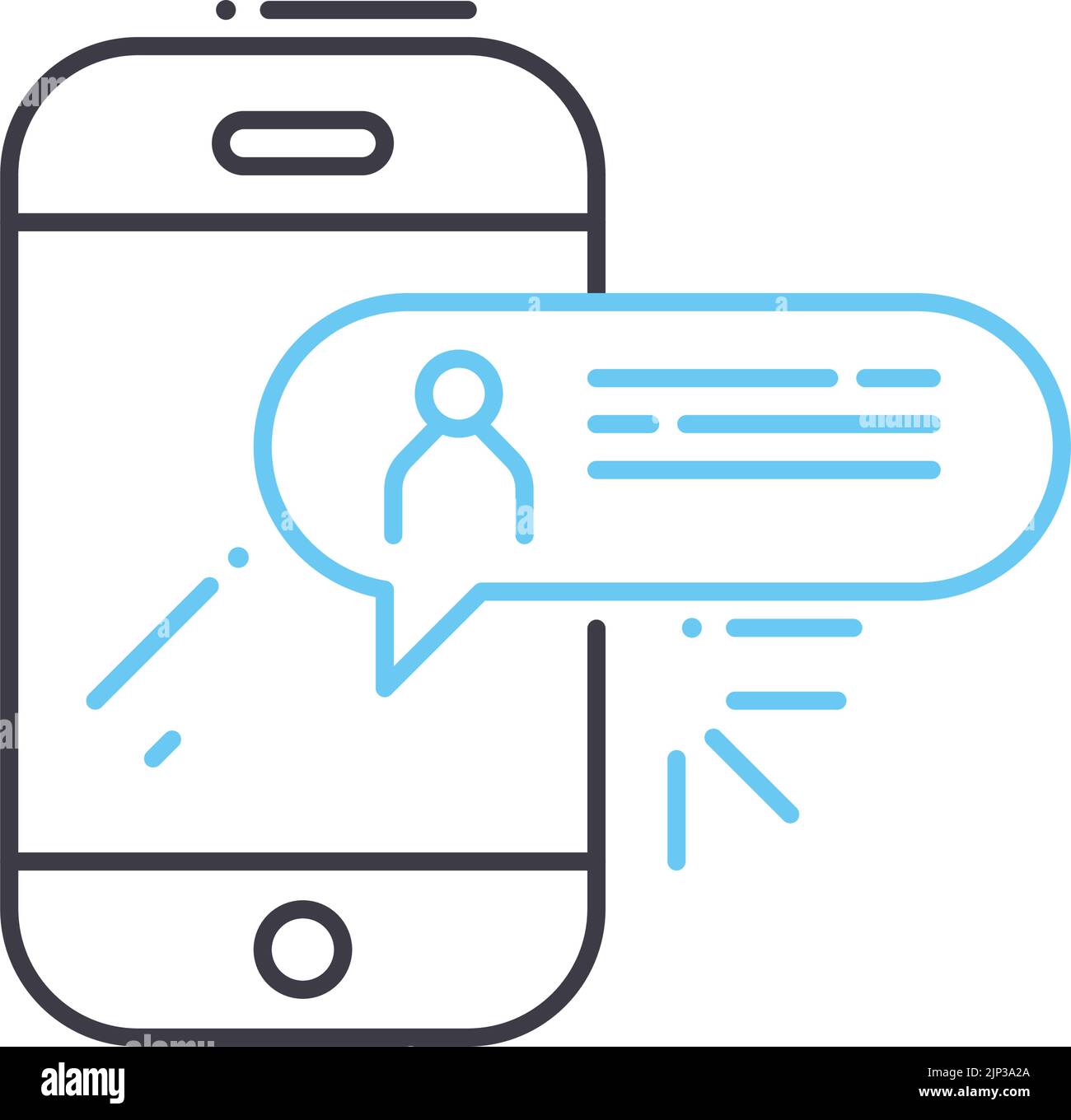 alert information message line icon, outline symbol, vector ...