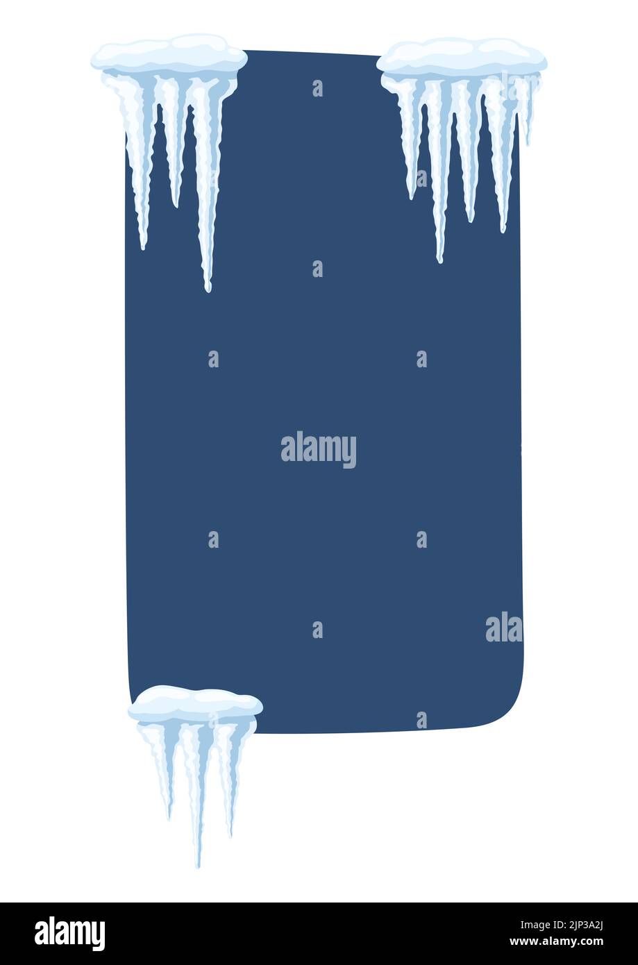 Winter background with icicles. Merry Christmas and Happy New Year card ...