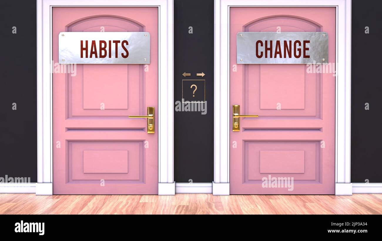 Habits or Change - making decision by choosing either one. Two ...