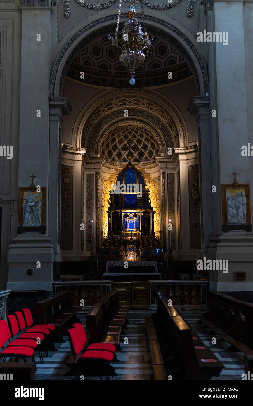 A vertical shot of the blue tabernacle in Palermo Cathedral, Sicily ...