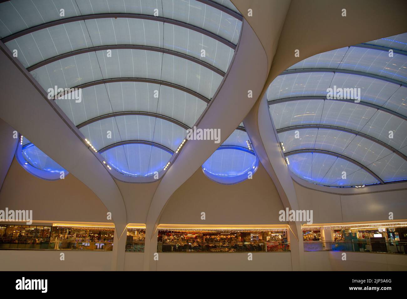 Modern Architecture Glass Ceiling with angled Arches in Birmingham ...