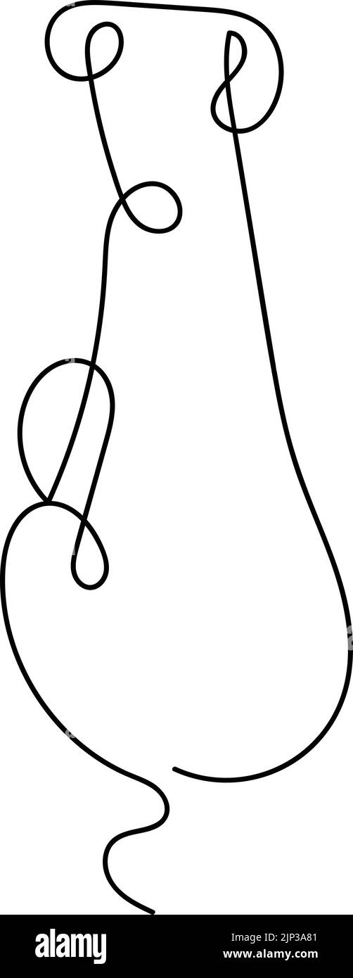 Hand drawn continuous line cute pet. One line art style Stock Vector ...