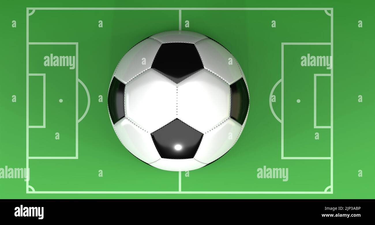 Soccer field, 3D work and 3D image Stock Photo - Alamy