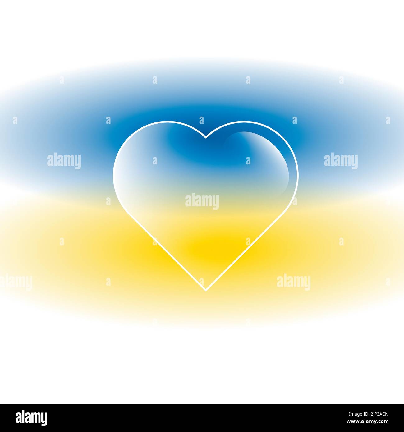 Heart symbol with color Ukrainian flag. Vector illustration. Eps 10 ...