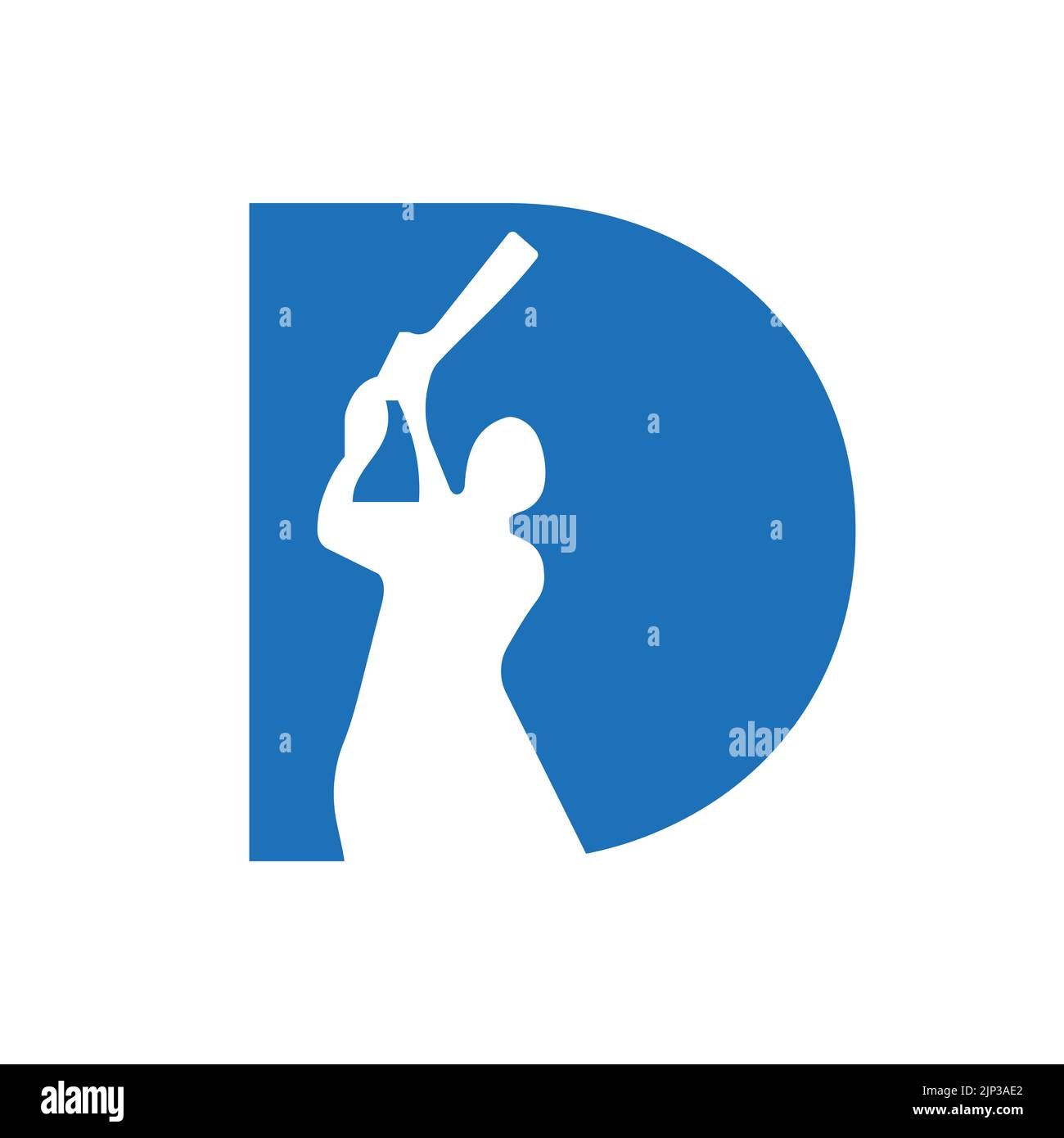 Letter D Cricket Batsman Logo Design Vector Sign. Cricket Club Logotype ...