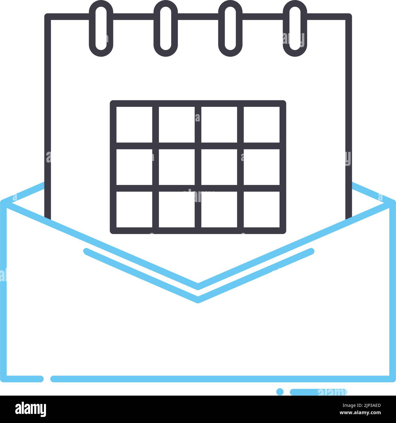 appointment letter line icon, outline symbol, vector illustration ...