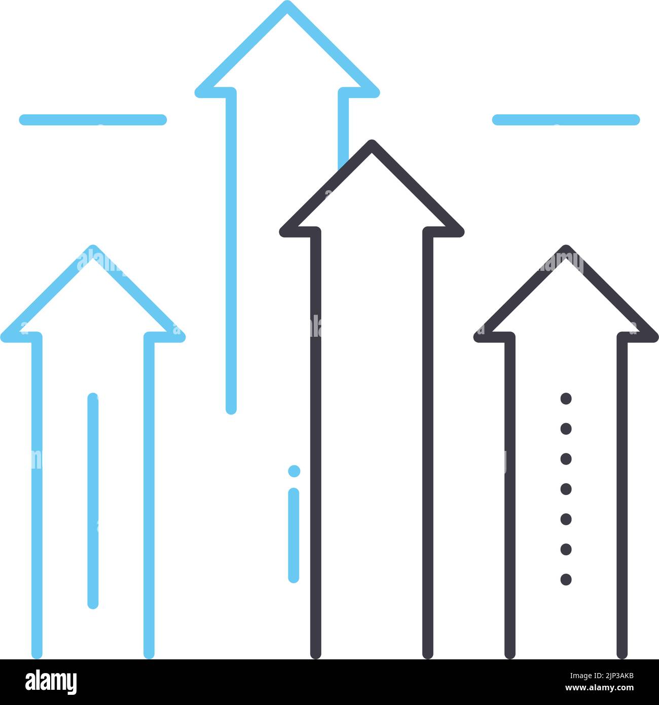 breaking limits line icon, outline symbol, vector illustration, concept ...
