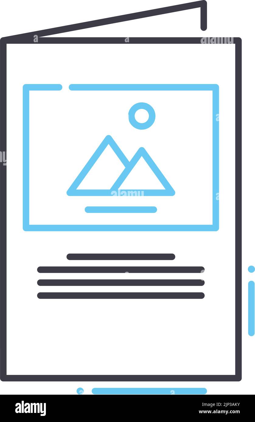 brochure line icon, outline symbol, vector illustration, concept sign ...