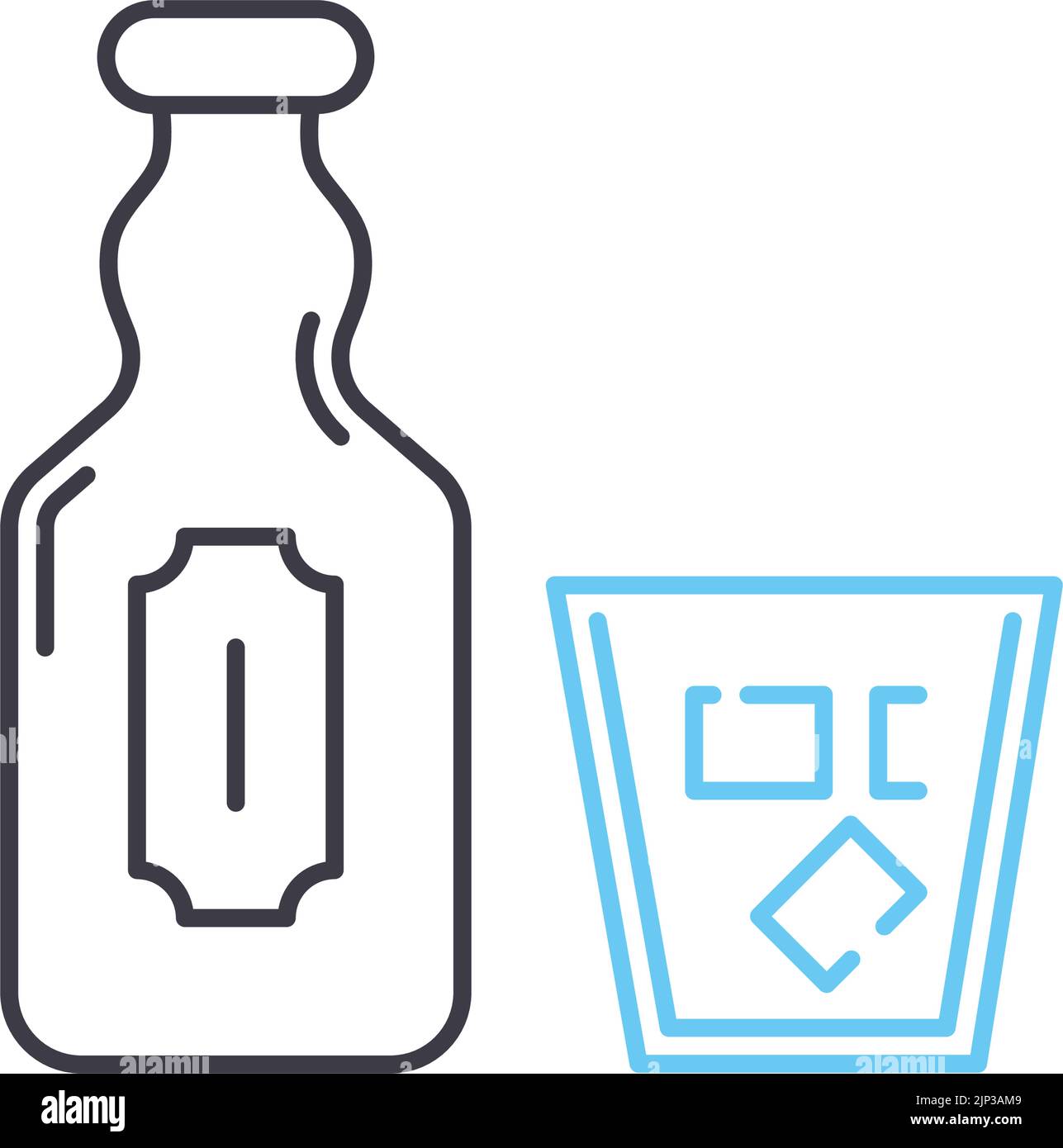 alcohol line icon, outline symbol, vector illustration, concept sign ...