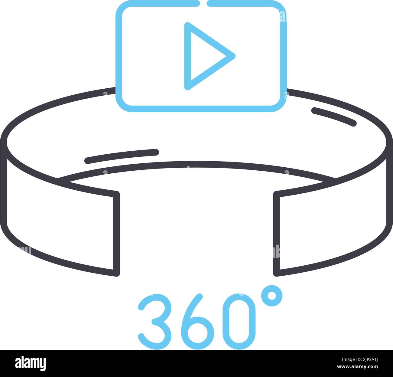 360 degree video line icon, outline symbol, vector illustration ... 360 degree video line icon, outline symbol, vector illustration ...
