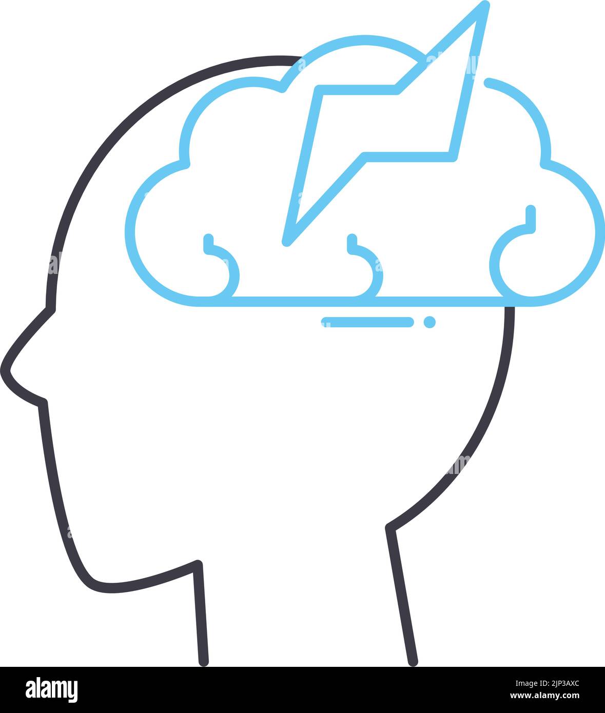 brainstorm mind line icon, outline symbol, vector illustration, concept ...