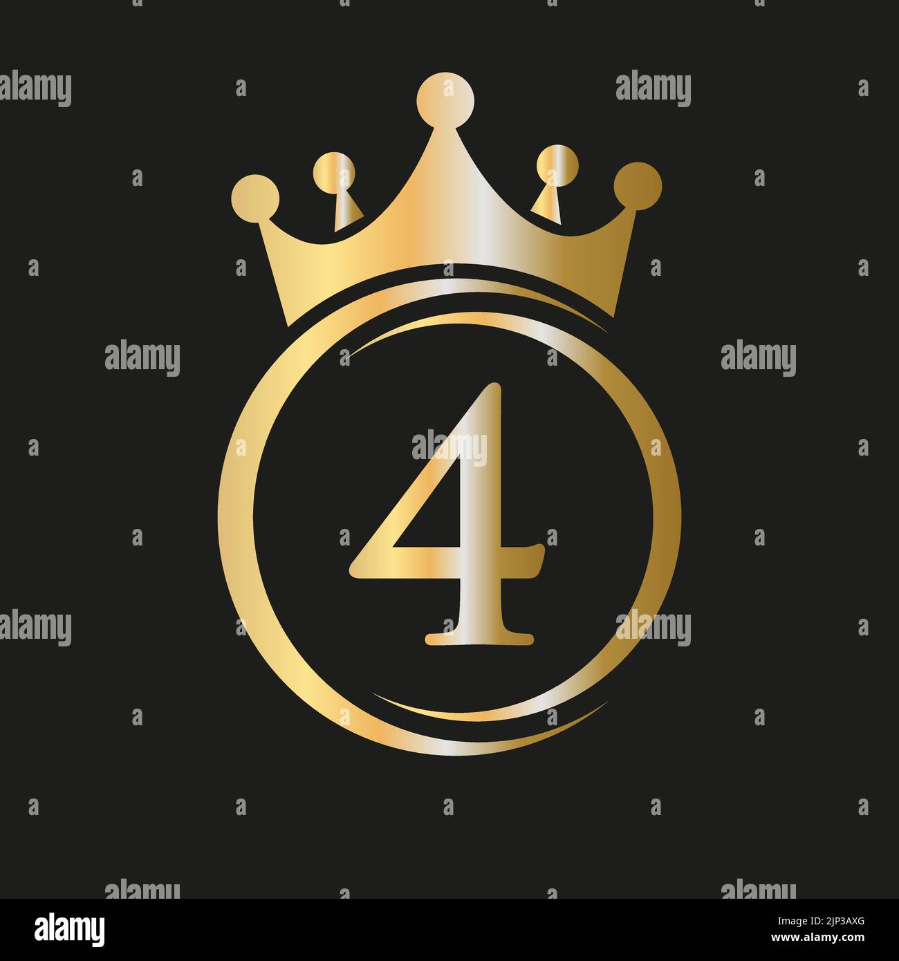 Letter 4 Crown Logo. Royal Crown Logo for Spa, Yoga, Beauty, Fashion ...