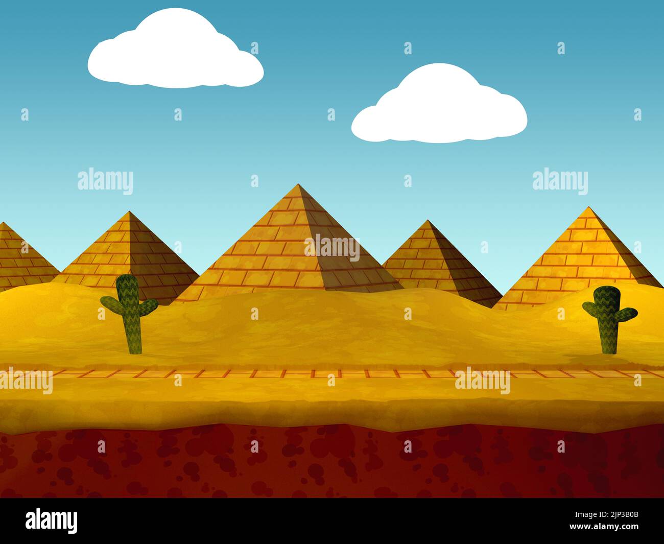 A 3D rendering of Egyptian pyramids theme background Stock Photo - Alamy