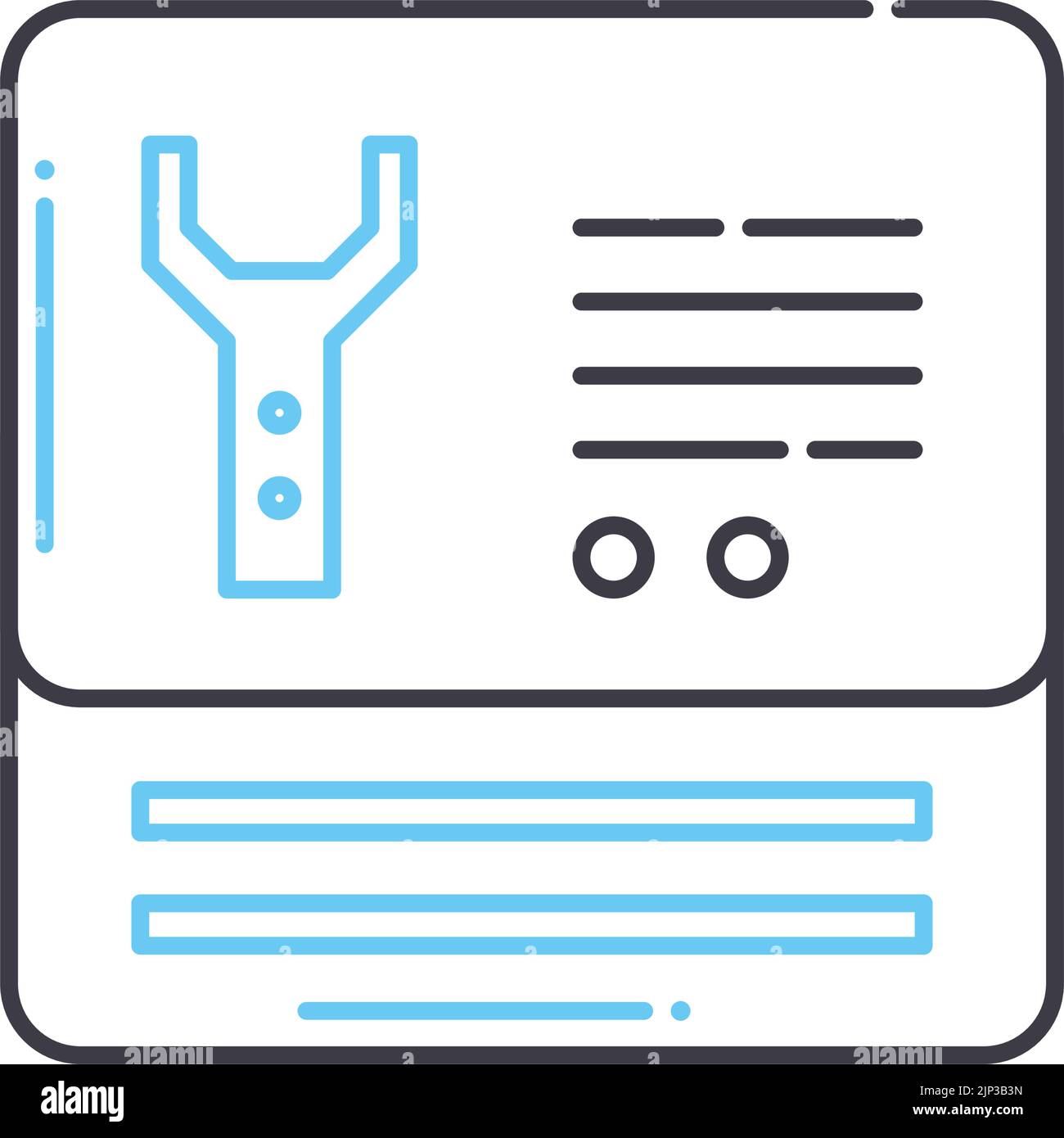 ai simulation line icon, outline symbol, vector illustration, concept ...